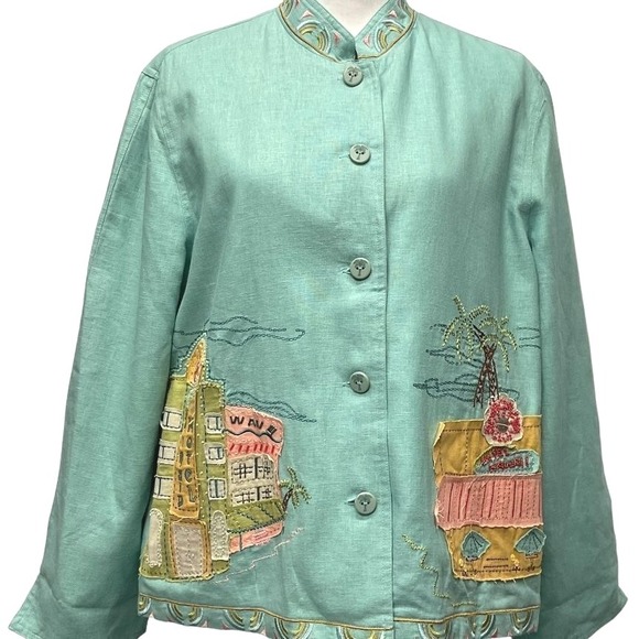 Ruby Rd. | Jackets & Coats | Ruby Rd Rare Beach Town Embroidered Sequin ...